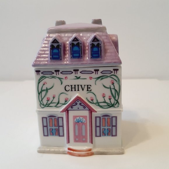 Lenox | Kitchen | The Lenox Spice Village 989 Porcelain House Jar Chive ...